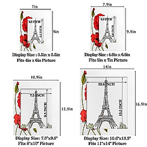 JXDXHCW 5x7 Picture Frame Red Poppy Flower Home Gallery Wall Tabletop Decor with Stand Hanging Hook for Photos Certificate Poster Collage Display-Floral Print Frame