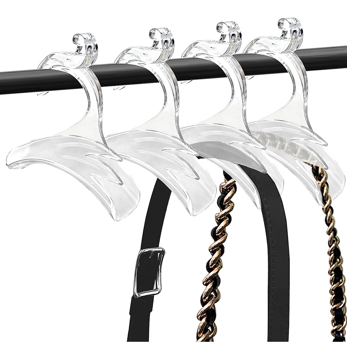 Besser Purse Hanger Organizer Closet 8 Pcs,Bag Organizer Closet, Acrylic Purse Handbags Organizer,Protecting Bag Shape and Organizing Space(White-8 Pcs)