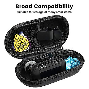 Earbud Case, RISETECH Earphone Carrying Case Holder EVA Headphone Storage Bag Small Zipper Pouch Compatible for EarPods, AirPods, Beats Flex, Urbeats3, Bose Wireless Earbuds -with Carabiner