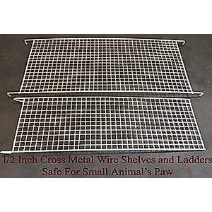 64" Extra Large Deluxe and Sturdy Wrought Iron 4-Tiers Tight 1/2-inch Bar Spacing for Ferret Chinchilla Sugar Glider Mice Rat Cage with Detachable Rolling Stand