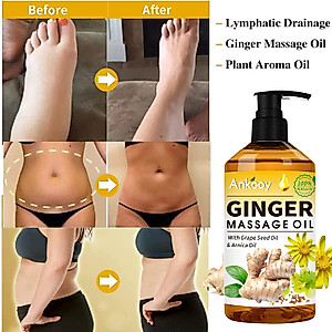3 Pack Massage Oil for Massage Therapy,Sore Muscle Arnica Oil & Lavender Oil Massage Oil for Date Night & Ginger Oil Lymphatic Drainage & Massage Ball-Relaxing Massage Christmas Gifts for Men Women