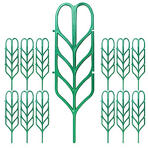 PeerBasics, Indoor Plant Trellis, 12 Pack, Climbing Garden Leaf Shape Supports, for DYI Climbing Stems Stalks & Vine Vegetable Potted Garden (12)