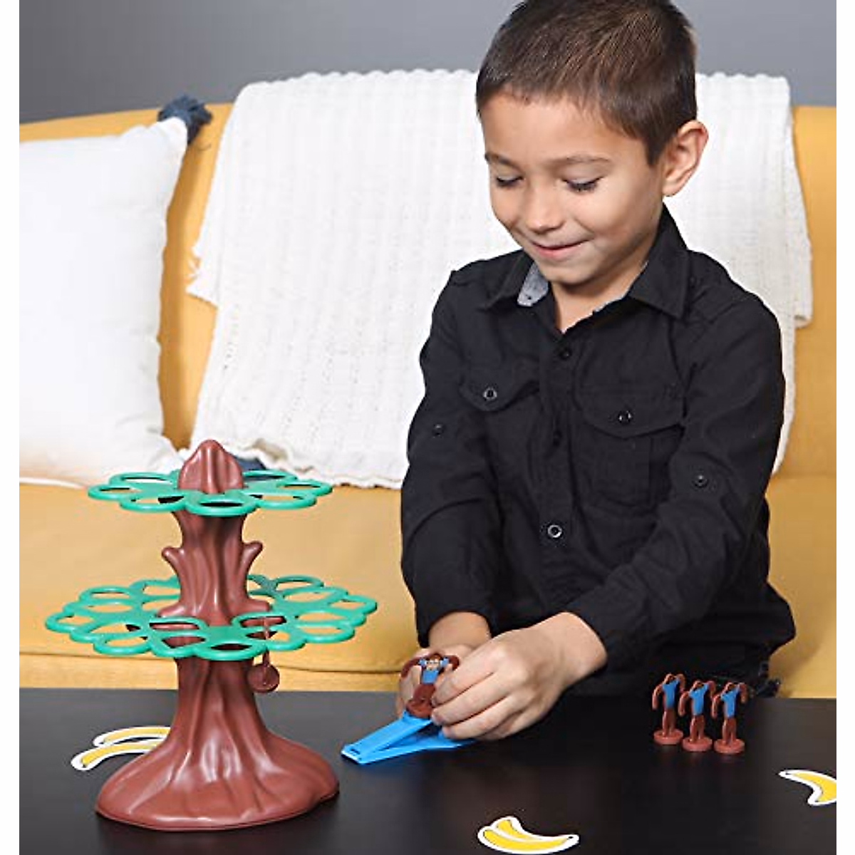 Pressman Jumpin' Monkeys: Catapult Your Monkeys Into The Tree to Win, Multi, 5"