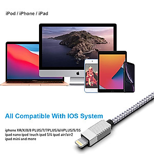 [MFi Certified] iPhone Charger 16FT/5M Lightning Cable Extra Long iPhone Charging Cord Nylon Braided Fast Apple Charger Cable iPhone 12 11 Pro X XS Max XR/8 Plus/7 Plus/6/6s Plus/5s /5c/Pad Mini Air