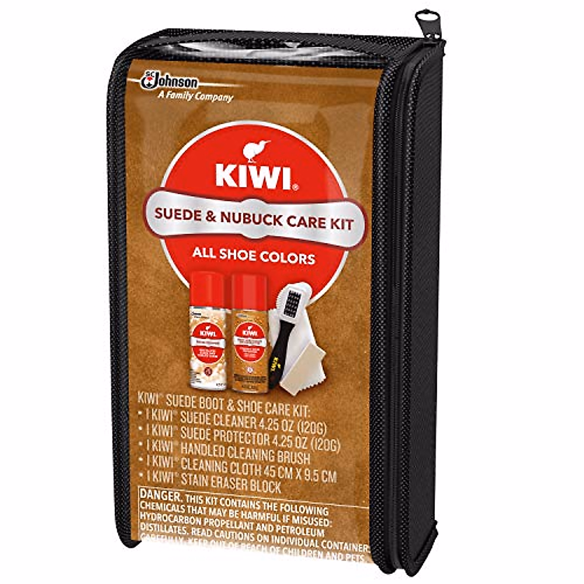 KIWI Suede and Nubuck Shoe Cleaner Kit | For Shoes, Boots, and More | Includes Cleaner, Protector, Brush, Cloth, Eraser Block