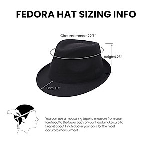 Fedora Hats for Men Unisex Manhattan Black Fedora