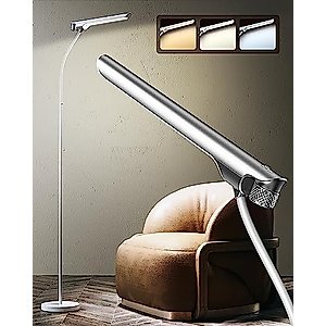 86lux Reading Floor Lamps for Living Room, Super Bright 10W LED Standing Lamp with 3 Color Temperatures & Stepless Adjustable Colors Touch Control Floor Lights for Living Room, Bedroom and Office