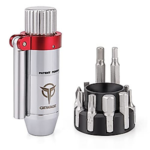 GEWAGE Adjustable Torque Wrench, Aluminum Alloy, 3-10 Nm Range, T-Shape Handle, Includes Allen Wrenches and Screwdrivers