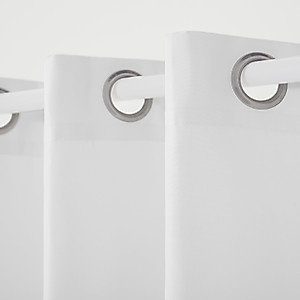 Exclusive Home Cabana Solid Indoor/Outdoor Light Filtering Grommet Top Curtain Panel Pair, 54"x108", Winter White