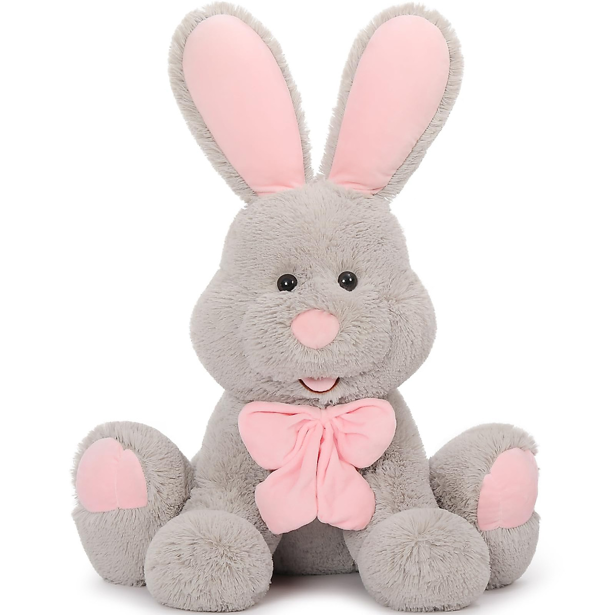 Lanmore Giant Bunny Stuffed Animal Easter Rabbit Toy Plush, Soft Animal Pillow for Boy Girl Girlfriend, for Easter Christmas Valentine's Day, Gray, 31.5 inches