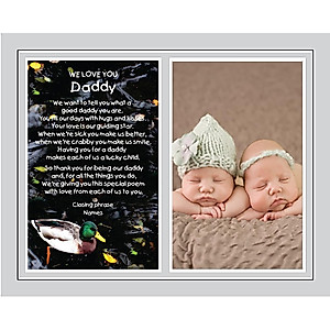 Daddy Poem from Daughters and Sons for His Birthday or Valentine's Day, 8x10 Inch Print Personalized with Names and Photo