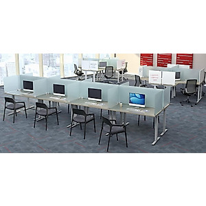 tonchean 4PCS Desk Dividers Office Partitions, Privacy Desk Panel Protective Sneeze Guard, Frosted Acrylic Plexiglass Shield with Clamps for Offices Schools Call Centers - 23.6”L X15.8”W