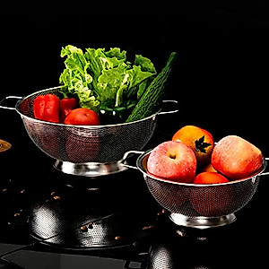 Gulex Colander Stainless Steel 3-Quart, Duty Strainer for Kitchen Food, Dishwasher Safe