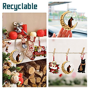 GOSBLUE German Shepherd Dog Ornaments Christmas Tree, GSD 2 Layer Wood & Acrylic Ornament, Christmas Decoration 2024 for GSD Lovers, Dog Mom, Dog Dad, Pet Lovers