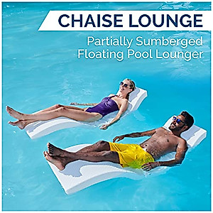 SwimWays Terra Sol Sonoma 2-in-1 Adult Pool Floats & Patio Lounge Chair, Durable Beach Chair & Outdoor Chaise Lounge, White