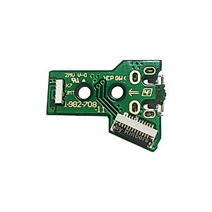 Rinbers® Pack of 2 JDS-050 JDS-055 Replacement Charging Port Micro USB Adaptor Charger Socket Circuit Board with 12 Pin Flex Cable for SONY PS4 5th Gen DualShock 4 Controller