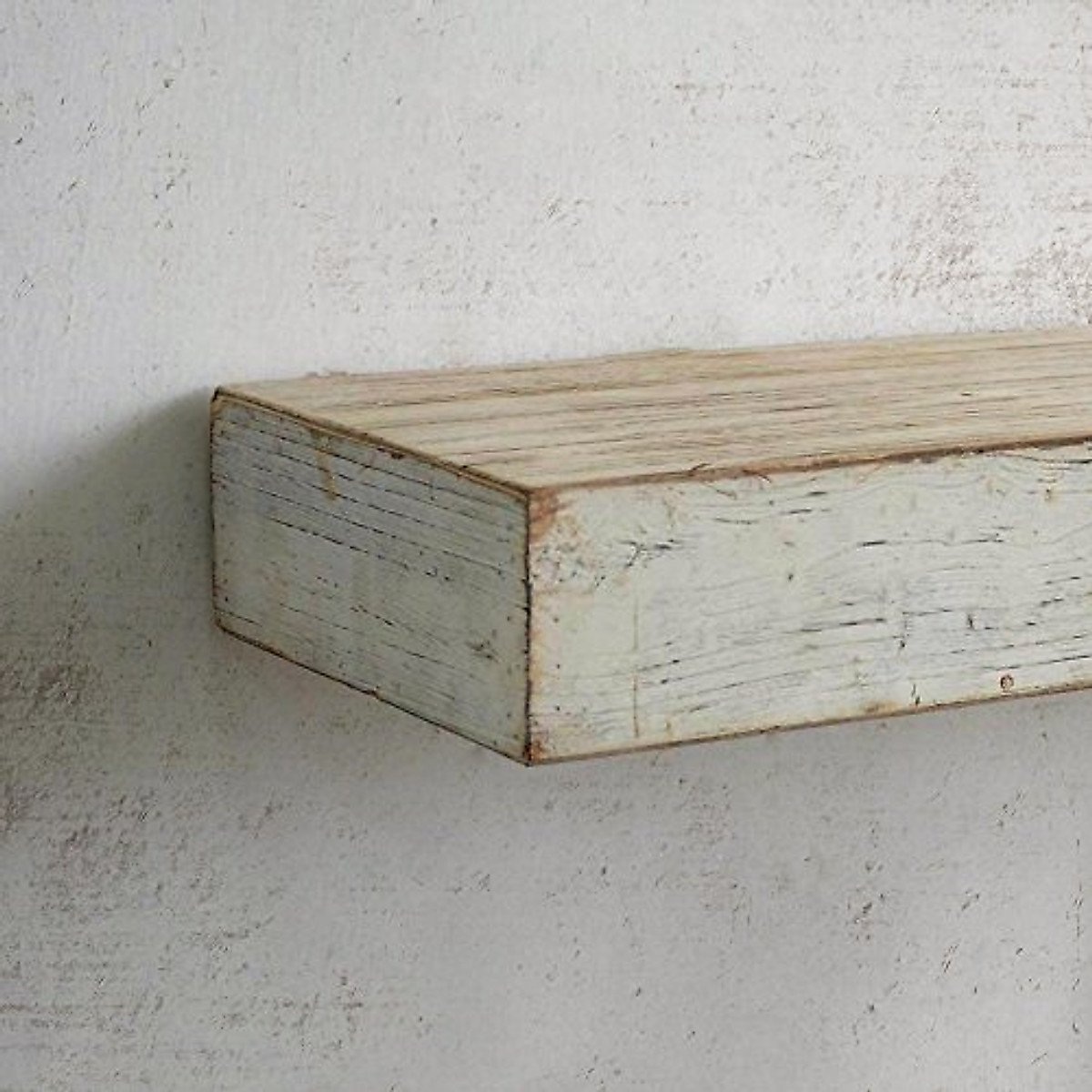 American Art Decor Floating Wall Shelf - Rustic Decor Shelves for Living Room, Bedroom, Kitchen, & Laundry Room - Farmhouse Wall Shelves (White, 3.25”x24.25 x 8.25”)