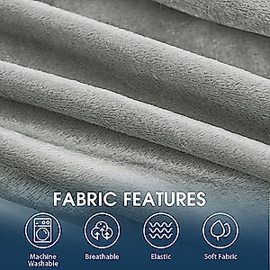 XIECUVA Bean Bag Chair Cover (Not A Full Bean Bag), Large Round Soft Fluffy Ultra-Fine Fiber Velvet Sofa Bed Cover, Lazy Sofa Bed Cover, 6ft Light Drey (Cover Only, No Filler)