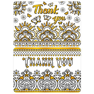 VICTORIA CHUKALINA PUBLISHING Thank you coloring postcards. Set of 20 coloring postcards on thick paper with gold foil accents on each card and rounded corners