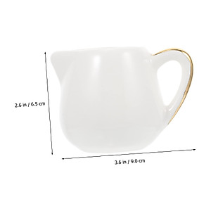 UPKOCH 1pc Milk Jug Cup Milk Creamer Pitcher Coffee Creamer Pitcher Ceramic Cream Jugs Porcelain Tea Cups Gravy Holder Soy Espresso Pot Ceramic Cup European Style Ceramics White Milk Foam