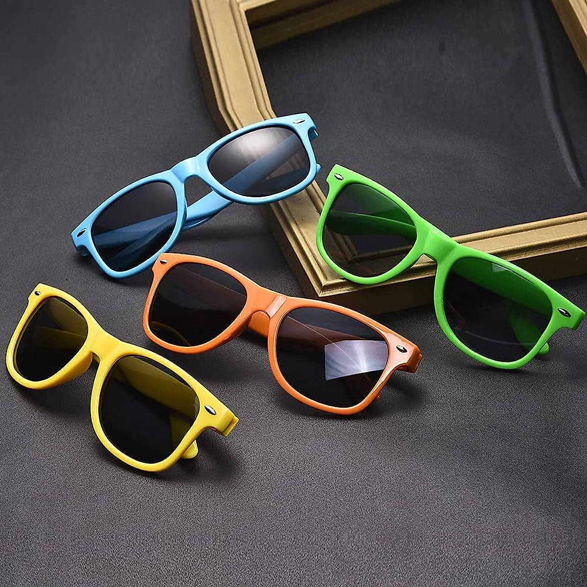 12 Packs Man Women Retro Wholesales Neon Party Favor Sunglasses Accessories, Adult Multi color