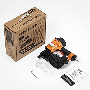 CN55 Air Coil Nailer, 1 Inch to 2-1/4 Inch 15 Degree Coil Nail Gun Fast Shooting Fencing Nailer Pneumatic Coil Framing Nailer