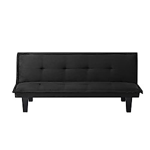 YUNLife&Home Modern Cozy Loveseat,Soft Upholstery Futon Sofa Daybed,Small Love Seat Recliner Couch for Living Room Office Apartment Compact Space Furniture Set,Solid and Easy to Assemble, Black 63.8"w