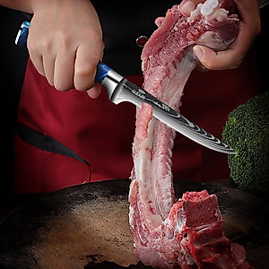 SUDUN Boning Knife 6 Inch, Versatile Deboning Knife，German High Carbon Stainless Steel Kitchen Knives for Meat Fish Poultry Chicken, Ergonomic Resin Handle with Gift Box