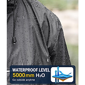 SWISSWELL Rain Jacket Men Waterproof Windbreaker, Lightweight Hooded Raincoat for Daily Casual