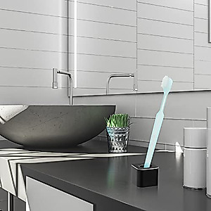 2 Pieces Metal Pen Stand Square Pen Holder Base Aluminum Student Desk Organizer Single Pen Holder for Desk Desktop Toothbrush Stand Holder Pen Display Stand for Home Office Students Teachers (Black)