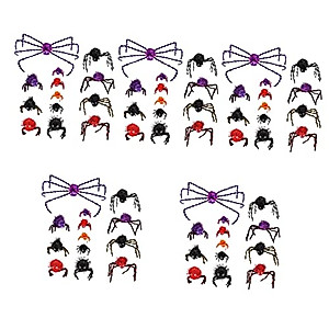 ULDIGI 65 pcs Horror Sizes Artificial Spider Halloween Supplies Toys Hairy and Decorations Spooky House Prank Fake Party Props Scene Ornaments Outdoor Festival Gifts Simulated Plush