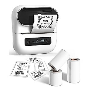 Phomemo M220 Label Maker, New Flagship 3.14 Inch Bluetooth Thermal Label Printer for Barcode, Address, Labeling, Mailing, File Folder Label, Easy to Use, Support with Phones&PC, with 3 Roll Label