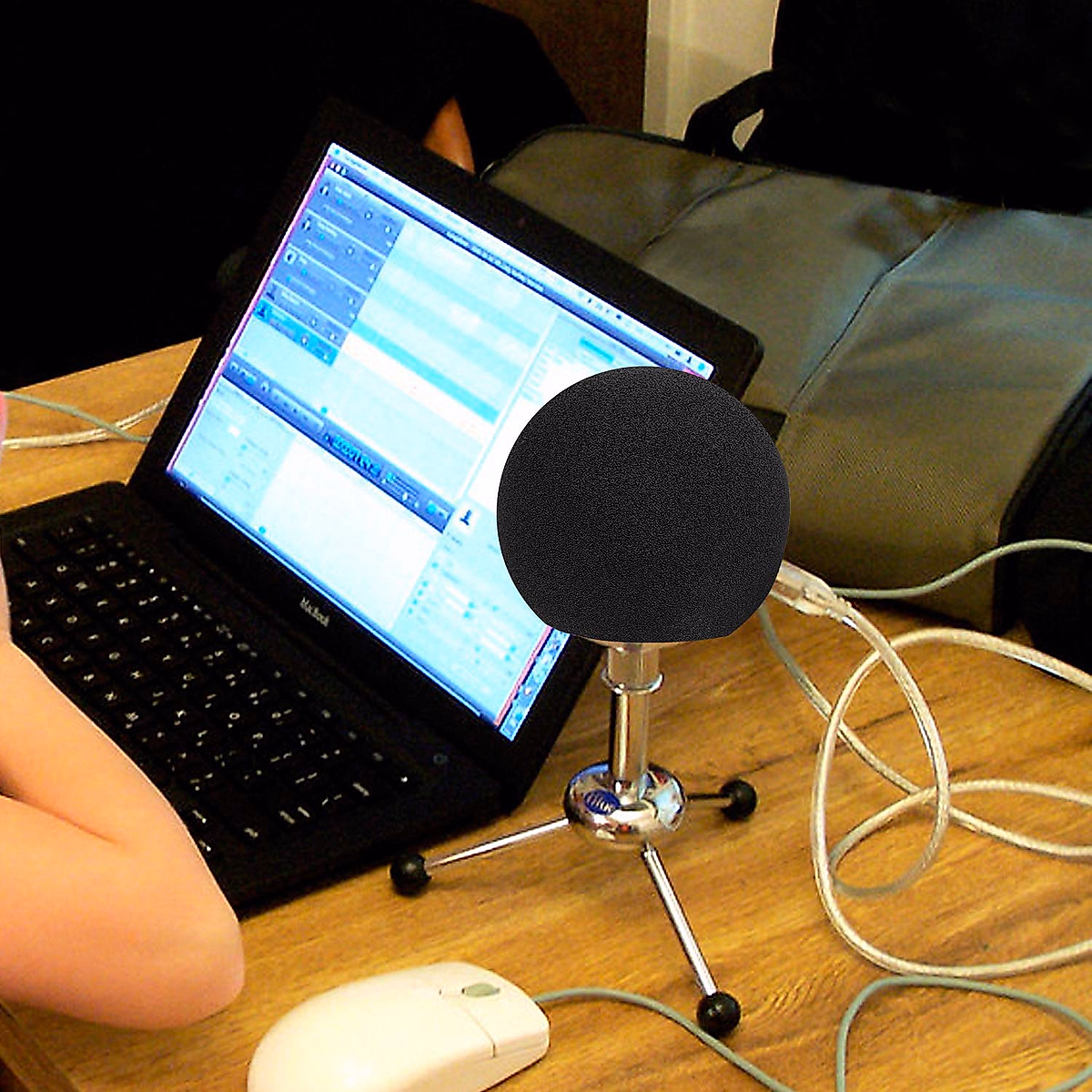 Furry Windscreen Muff Cover Compatible with Blue Snowball Ice,ChromLives Mic Muff Cover, Deadcat Wind Microphone Cover for Recordings,Broadcasting,Singing