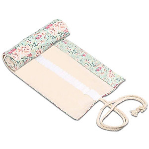 Yitexin 72 Slots Canvas Pencil Roll Wrap, Handmade Roll-Up Canvas Pencil Wrap, Colored Pencils Wrap, for Artists Painting, Sketchers, Student