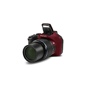 Minolta Pro Shot 20 Mega Pixel HD Digital Camera with 67x Optical Zoom, Full 1080p HD Video & 16GB SD Card (Red)