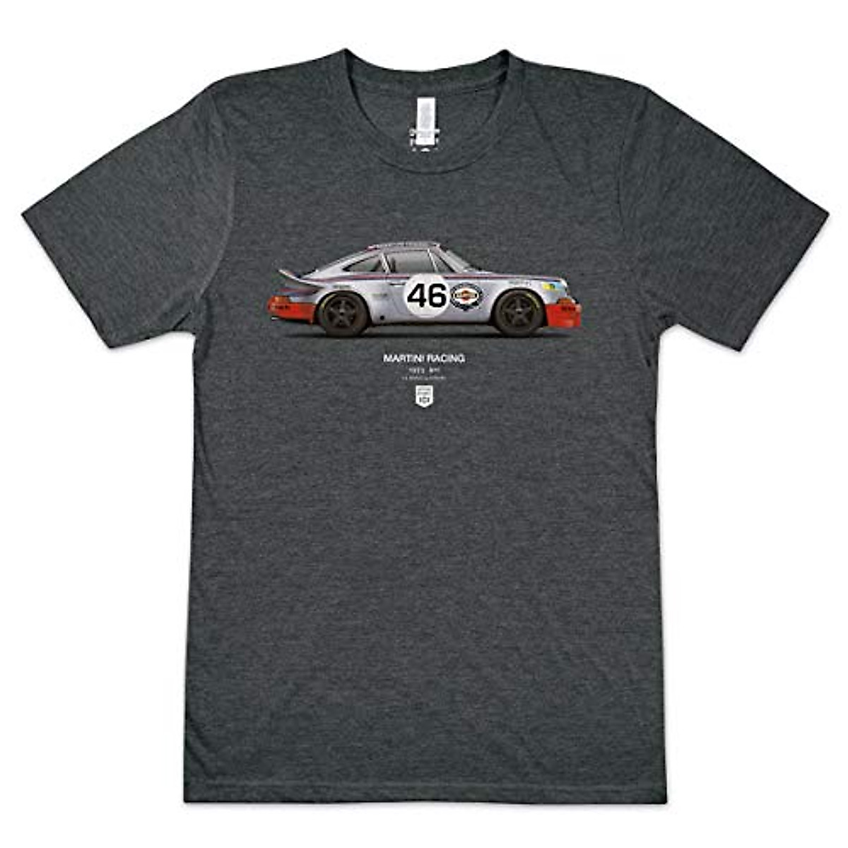 GarageProject101 Martini Racing 911 Carrera RSR (Le Mans) T-Shirt (L, Heather Black)