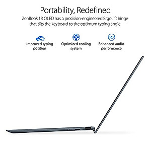 ASUS ZenBook 13 OLED Ultra-Slim Laptop, 13.3” OLED FHD NanoEdge Bezel Display, AMD Ryzen 5 5500U, 8GB LPDDR4X RAM, 512GB PCIe SSD, NumberPad, Wi-Fi 5, Windows 10 Home, Pine Grey, UM325UA-DS51