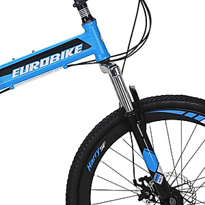 LZBIKE Bicycle G4 26-inch Bike Mountain Bike 26" 21speeds Dual Disc Brake Cycle Folding Mountain Bike Frame Shock Absorption Mountain Bike Blue