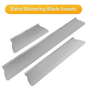 FUNTECK Skimming Blade Set with Transport Case | 12”, 20” & 30” Blades + 40" - 83" Extension Handle + Replacement Blade Inserts | Extruded Aluminum & Stainless Steel Construction | Impact Resistance