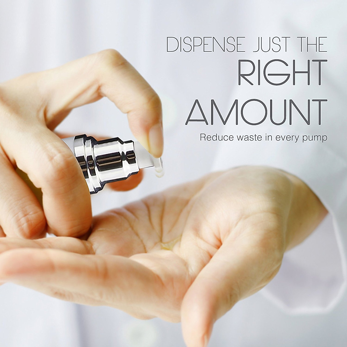 Sterile Airless Pump Container - 1oz Refillable Travel Pump Bottle for Makeup, Serums & Creams - Lightweight, Shockproof & Leakproof - BPA Free