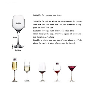 Gittcoll Wine Glass Rack Under Cabinet Hanging Iron Stemware Rack Glasses Storage Holder No Drilling Metal Organizer Hanger for Bar Home Pub Glass Shelf for Kitchen Bar Restaurant, Set of 2, 26x9x6cm