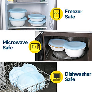 KIICII 4 Pack Silicone Lids for Corelle Vitrelle 18-Oz Soup/Cereal Bowls, Freezer & Microwave & Dishwasher Safe (Bowl not included)