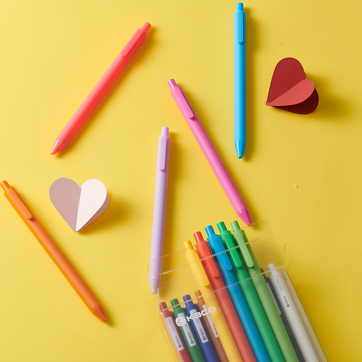 Kaco PURE Retractable Colored Gel Pens 20 Pieces Colorful Barrels Multi-color Ink Fine Point 0.5mm