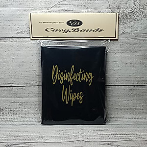 Decorative Cleaning Wipes Cover Gold Script (Large, Black)