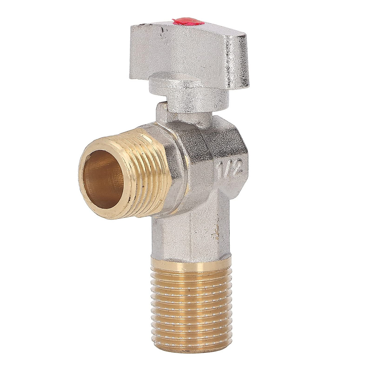 G1/2 Thread Brass Valve, Faucet Valve G1/2 Thread Angle Stop Valve for Kitchen Bathroom, Mop Handles (Red)