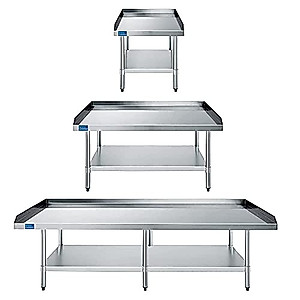 AmGood Stainless Steel Equipment Stand | Height: 24" | Commercial Heavy Duty Grill Table | Customize Your Size + Add Casters