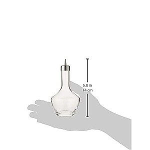 Viski Bitters Bottle with Stainless Steel Dasher Top Liquor Pourers, 6 oz, Clear
