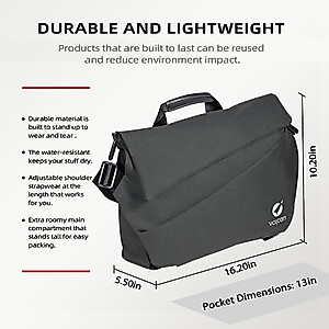 Volcan Messenger Satchel Bag, Small & Well-Made, Lightweight All-in-One Practical Duffel Weekender Bag for Men and Women, Water Repellent, Tear Resistant, Ideal for Daily Carry-to-Work, All is well