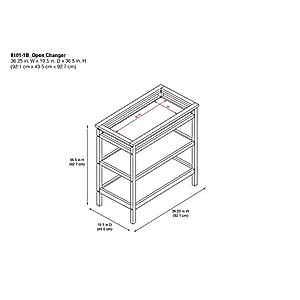 Baby Relax Mydland Open Changer, Nursery Furniture, Coastal Gray