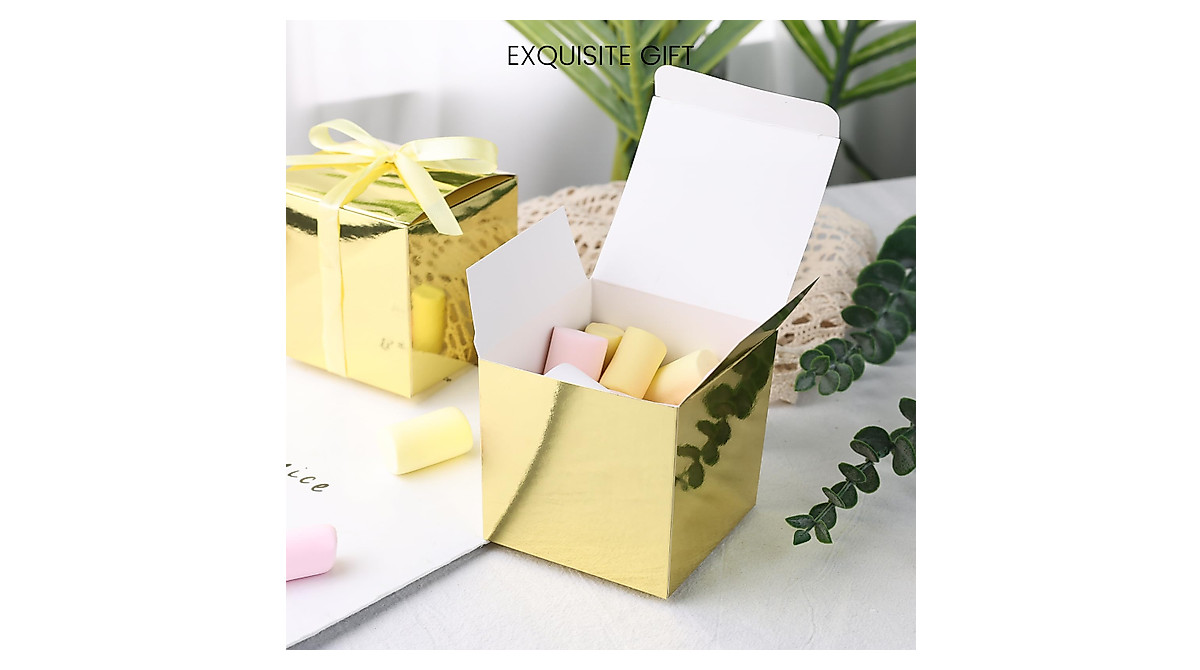 Shindel 50PCS Gold Gift Boxes for Parties & Weddings